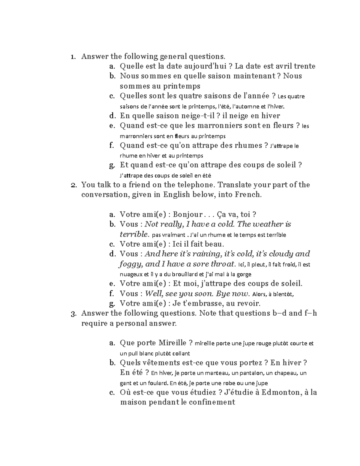 Orale 4 Answer The Following General Questions A Quelle Est La Date orale-4-answer-the-following-general-questions-a-quelle-est-la-date
