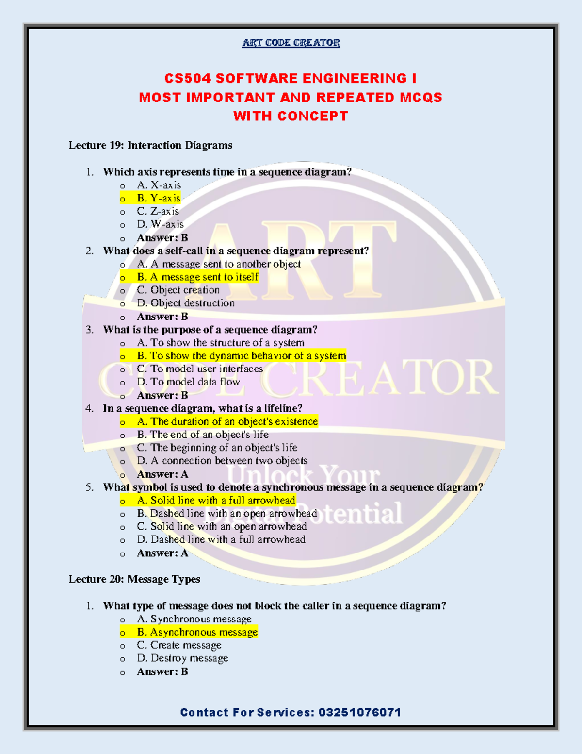 Cs504 final term preparation - CS504 SOFTWARE ENGINEERING I MOST IMPORTANT AND REPEATED MCQS ...