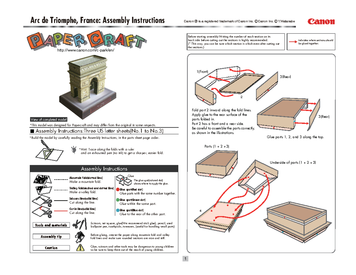 Arc de tri i e ltrcomo armarlo - 1 2 4 canon/c-park/en/ Arc de Triomphe ...