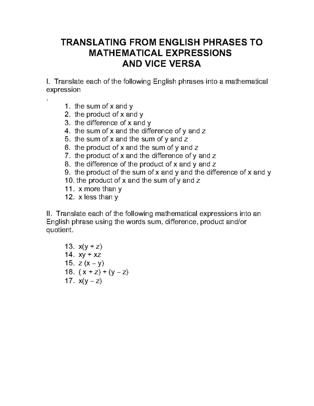 Patranslations-1 - Nka - TRANSLATING FROM ENGLISH PHRASES TO ...
