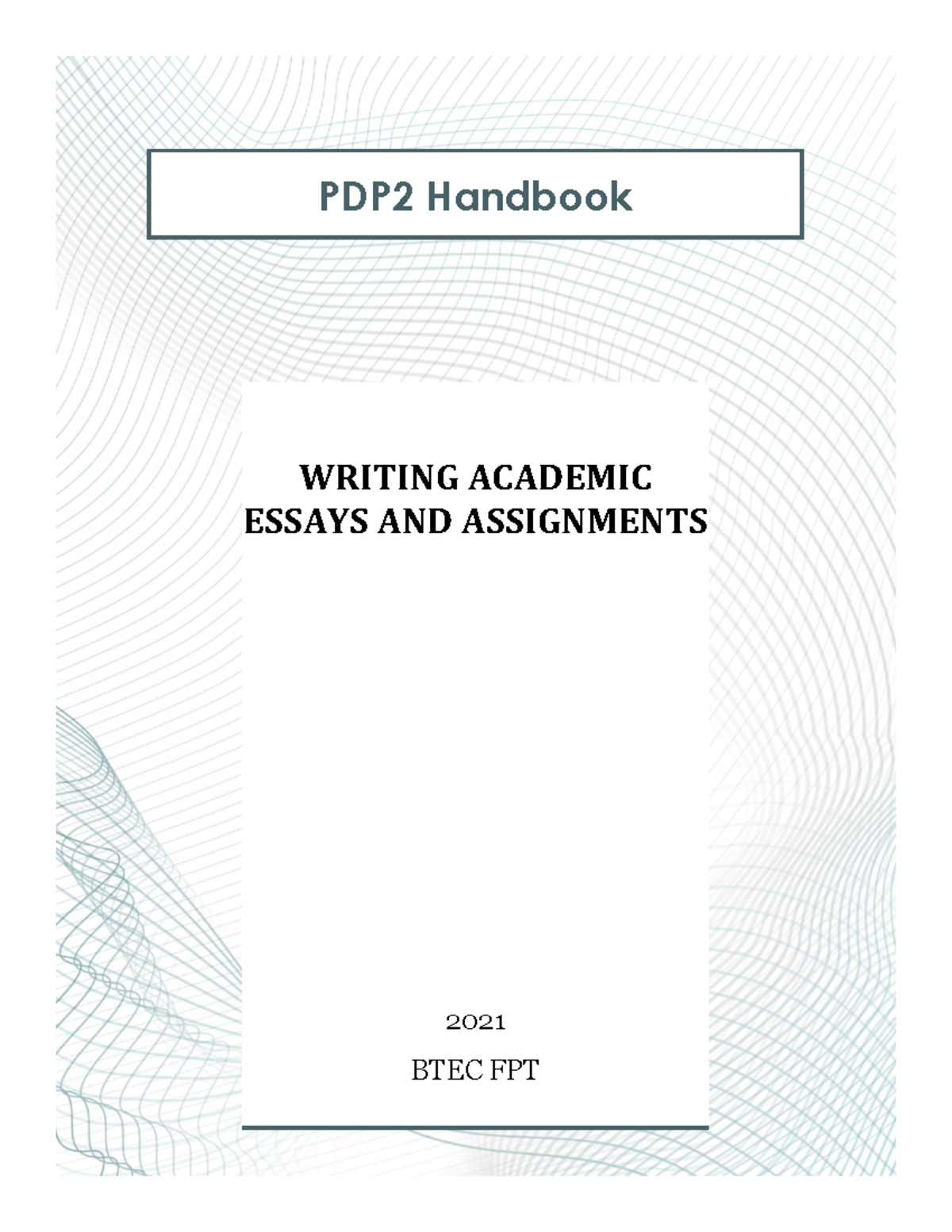 PDP2-Handbook final - Lecture notes 67 - PDP2 Handbook WRITING ACADEMIC ...