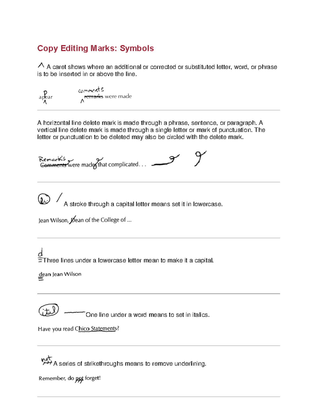Technical-Writing-Lecture - Copy Editing Marks: Symbols A caret shows ...