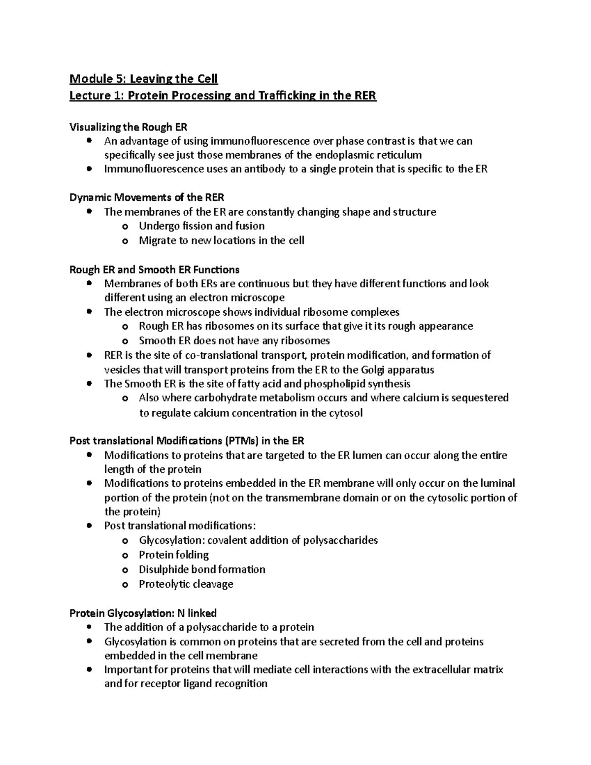 Module 5 lecture 1 - Mod 5 - Module 5: Leaving the Cell Lecture 1 ...