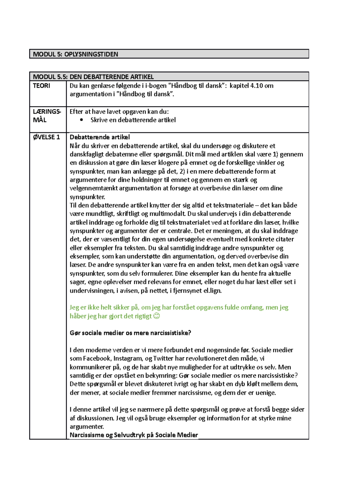 Modul 5 - dansk opgave - MODUL 5: OPLYSNINGSTIDEN MODUL 5: DEN ...