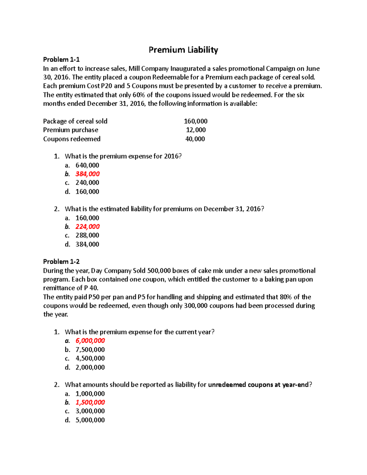 1. Premium Liability - INTERACC Liabilities - Premium Liability Problem ...