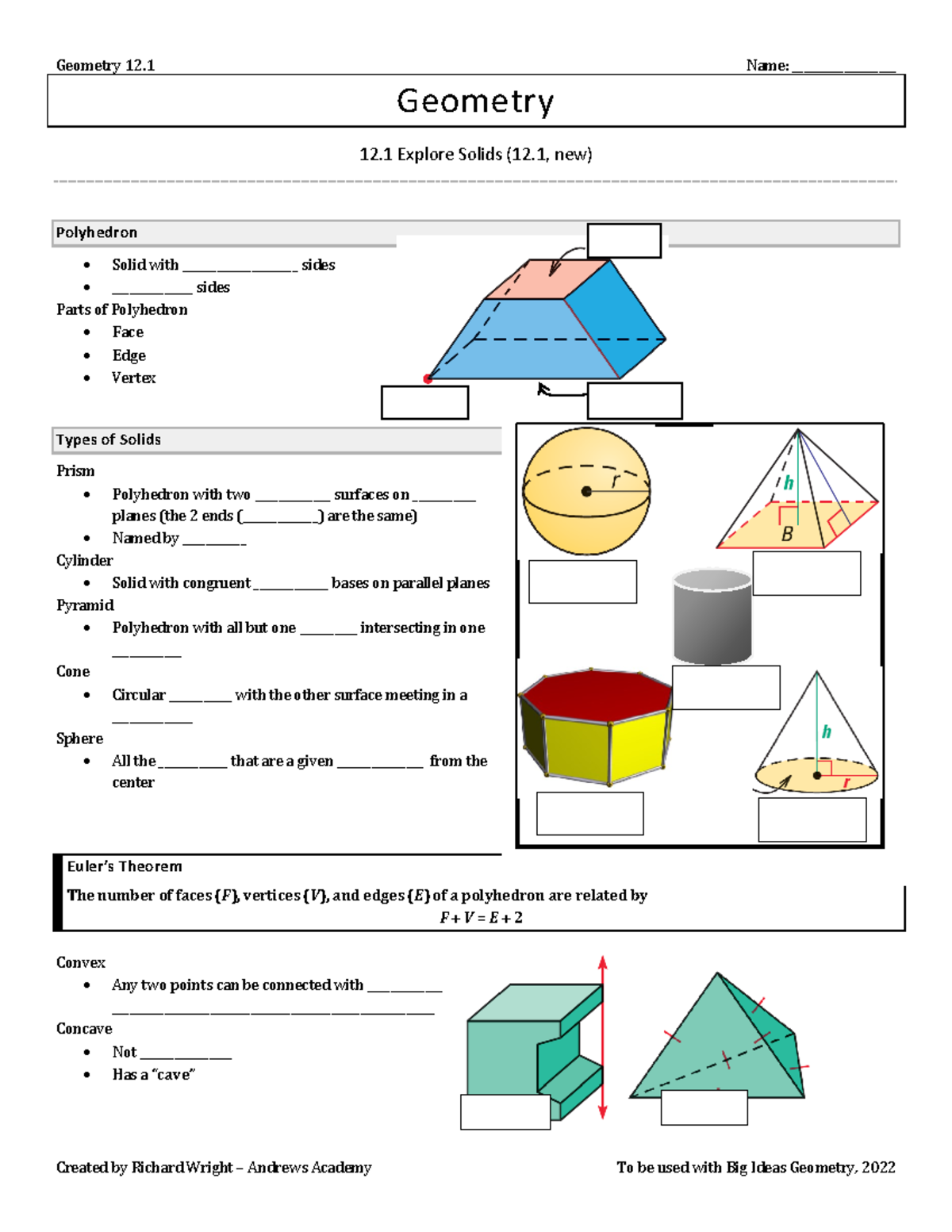 Geometry 12 - yuh - Geometry 12 Name: __________________ Geometry 12 ...