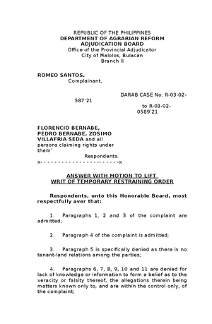 RA 9700 Amendment to RA 6657 - Fourteenth Congress Second Regular ...