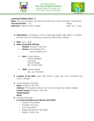 Learning-Feedback-Diary-3- Stark - Learning Feedback Diary - 3 Name ...