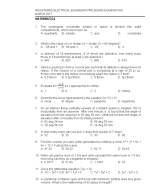 MATH AND ESAS 1 - math - Electronics and Communications - Studocu
