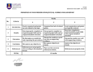 Lab Report Rubric MIC461 - Lab report rubrics MIC * in line with Lab ...