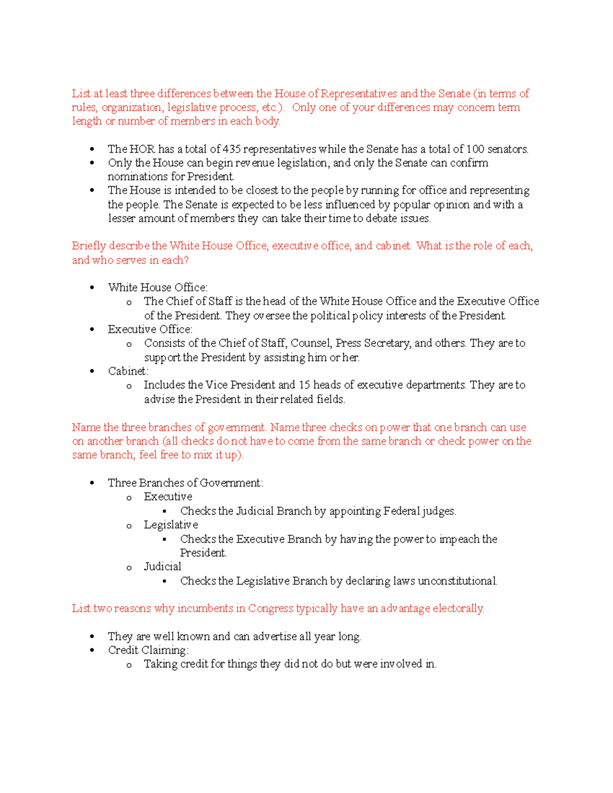 Unit 8 Exam Written Responses - List at least three differences between ...