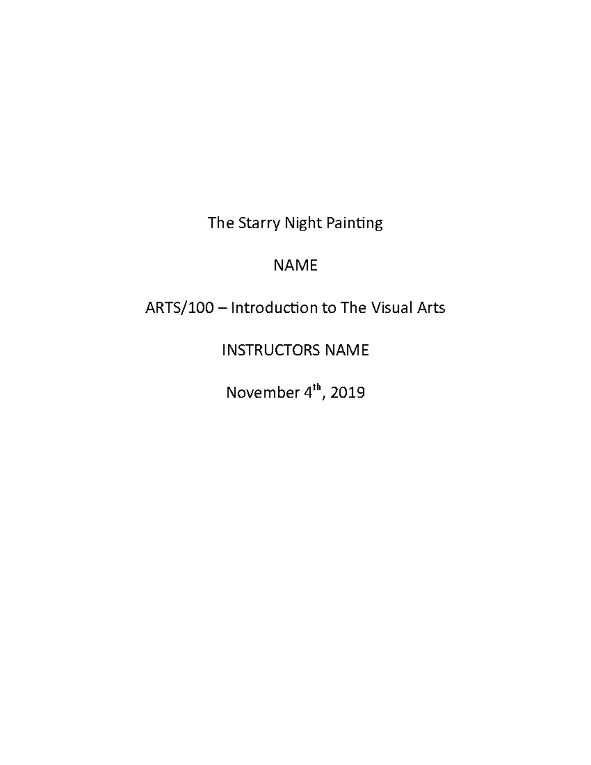 The Starry Night Painting - The Starry Night Painting NAME ARTS/100 ...