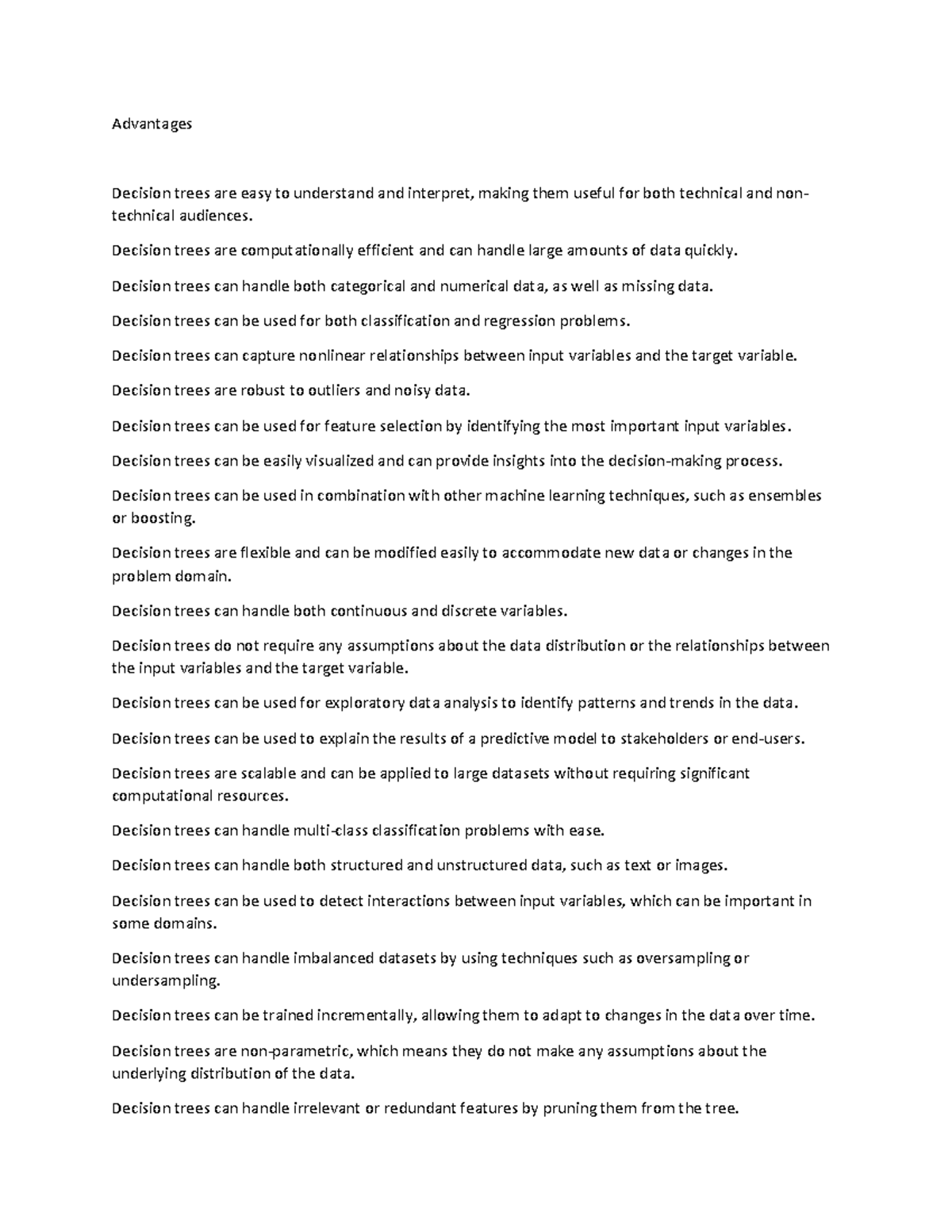 Decision Tree Adv, Dis Adv, Limitations - Advantages Decision trees are ...