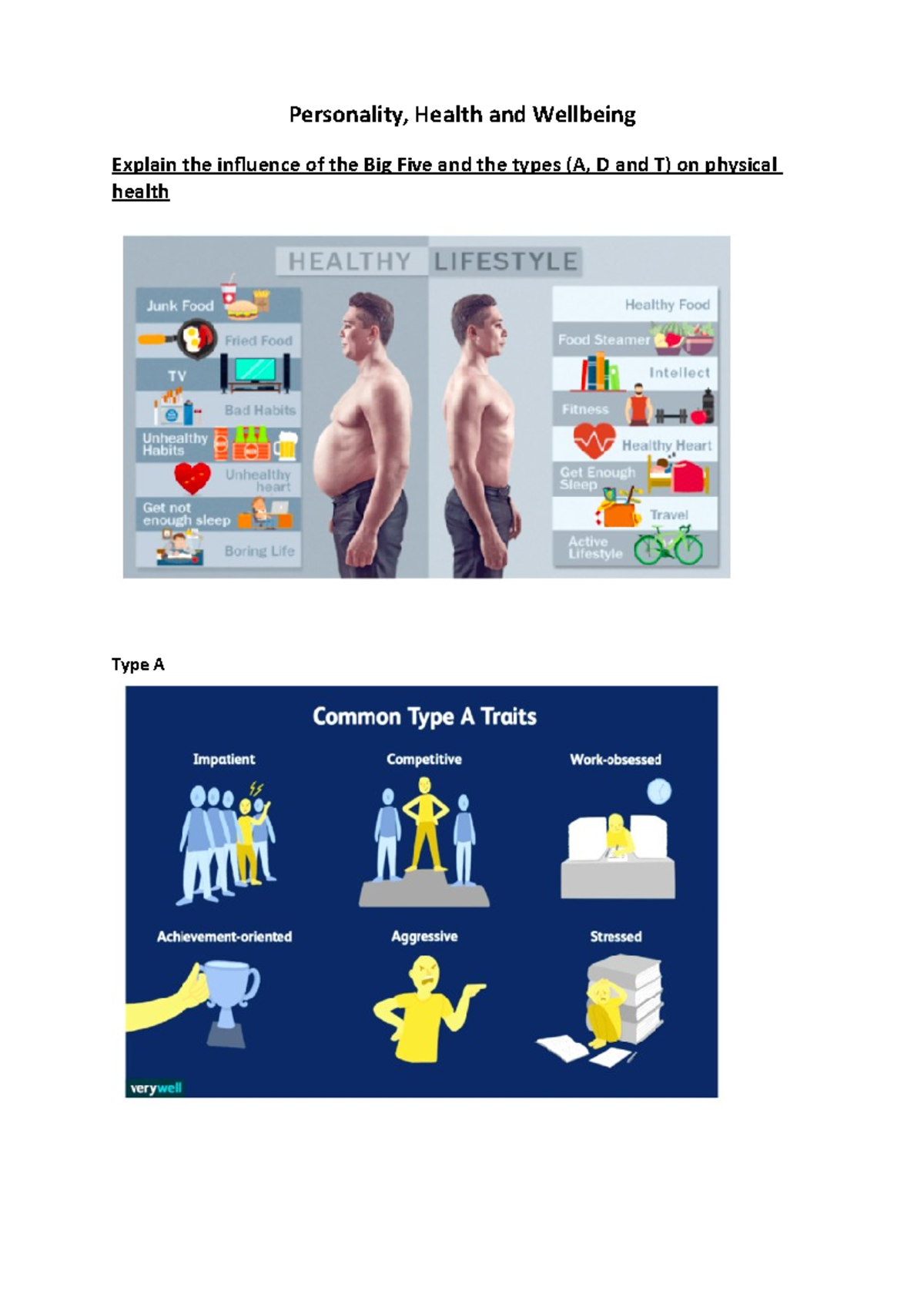 Week 7 - Personality, Health and Wellbeing - Personality, Health and ...