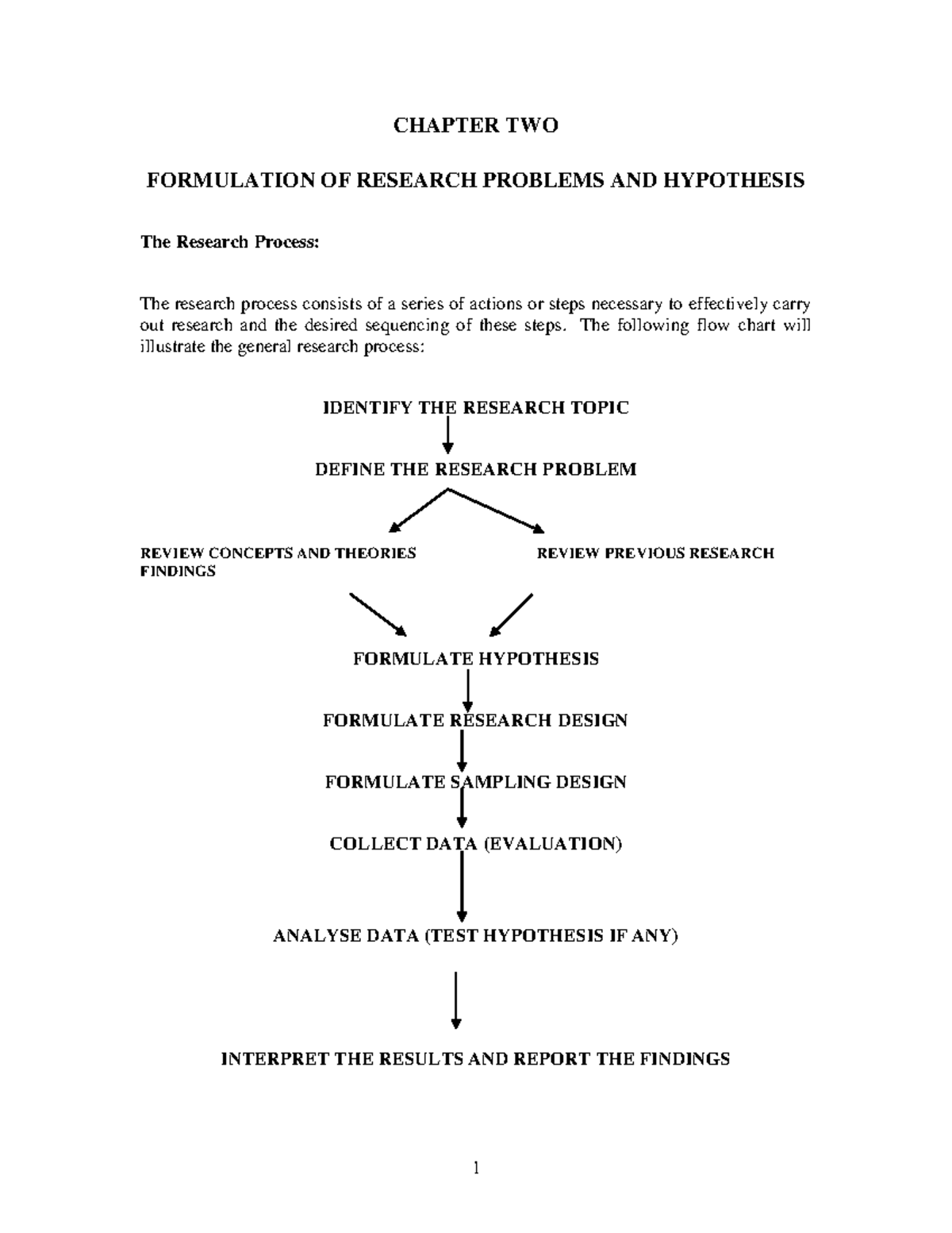 Chapter 2 - Formulation of research problem and hypothesis - CHAPTER ...