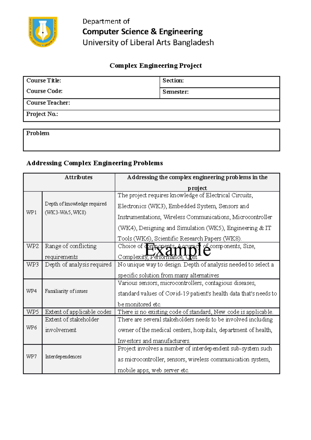 2a) Project Addressing Complex Engineering Problems - Department of ...