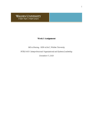 NURS 6003 Module 3 Assignment - Research Analysis Academic and ...