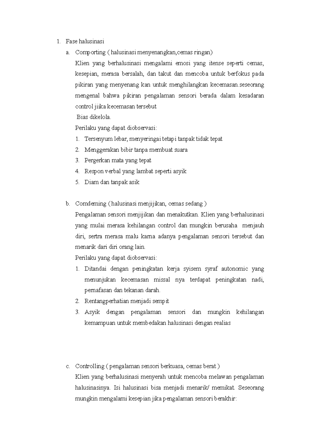 Fase halusinasi - membantu mahasiswa memahami materi - Fase halusinasi ...