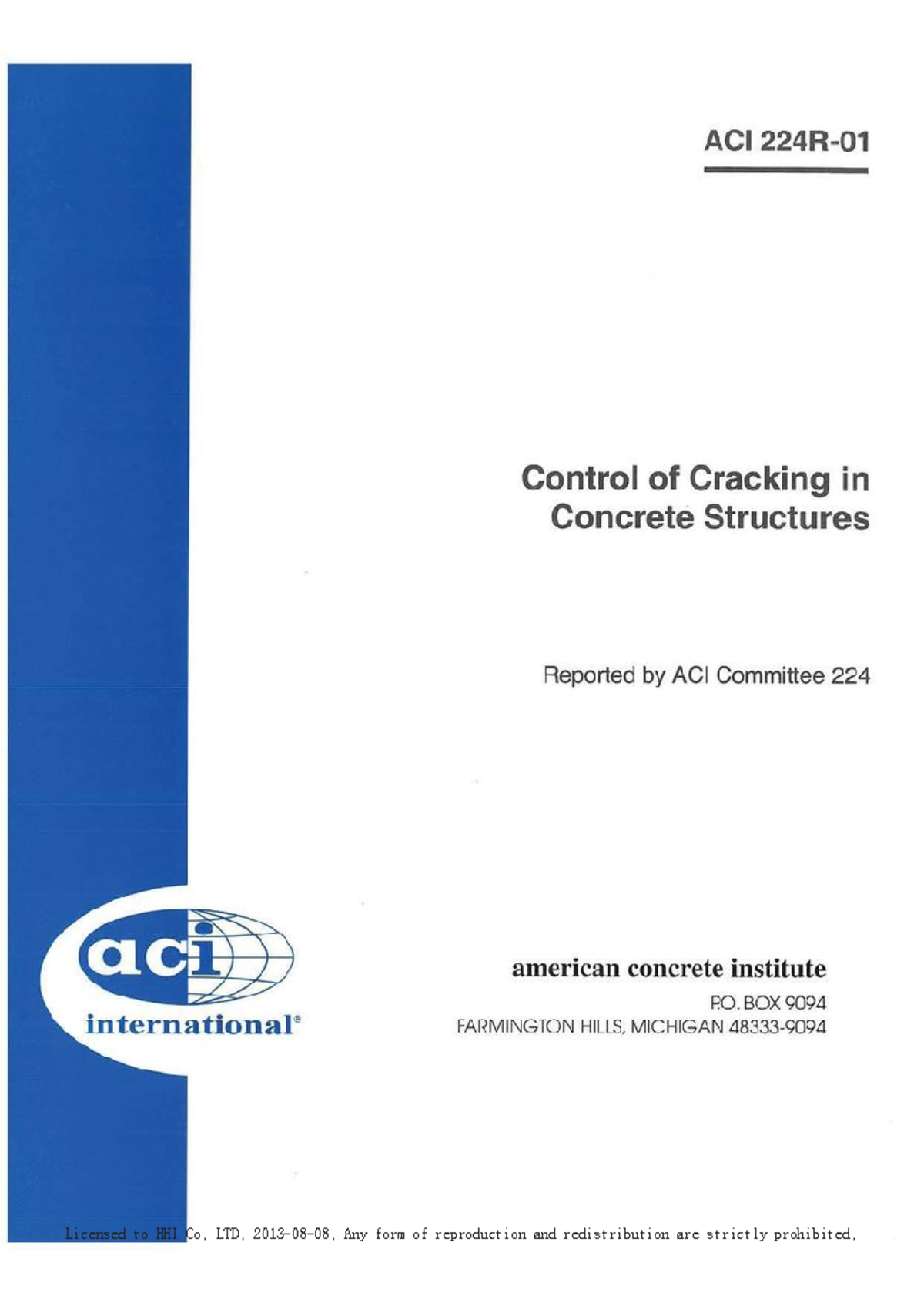 Aci-224r compress - ACI224R- Control of Cracking in Concrete Structures Reported by ACI ...