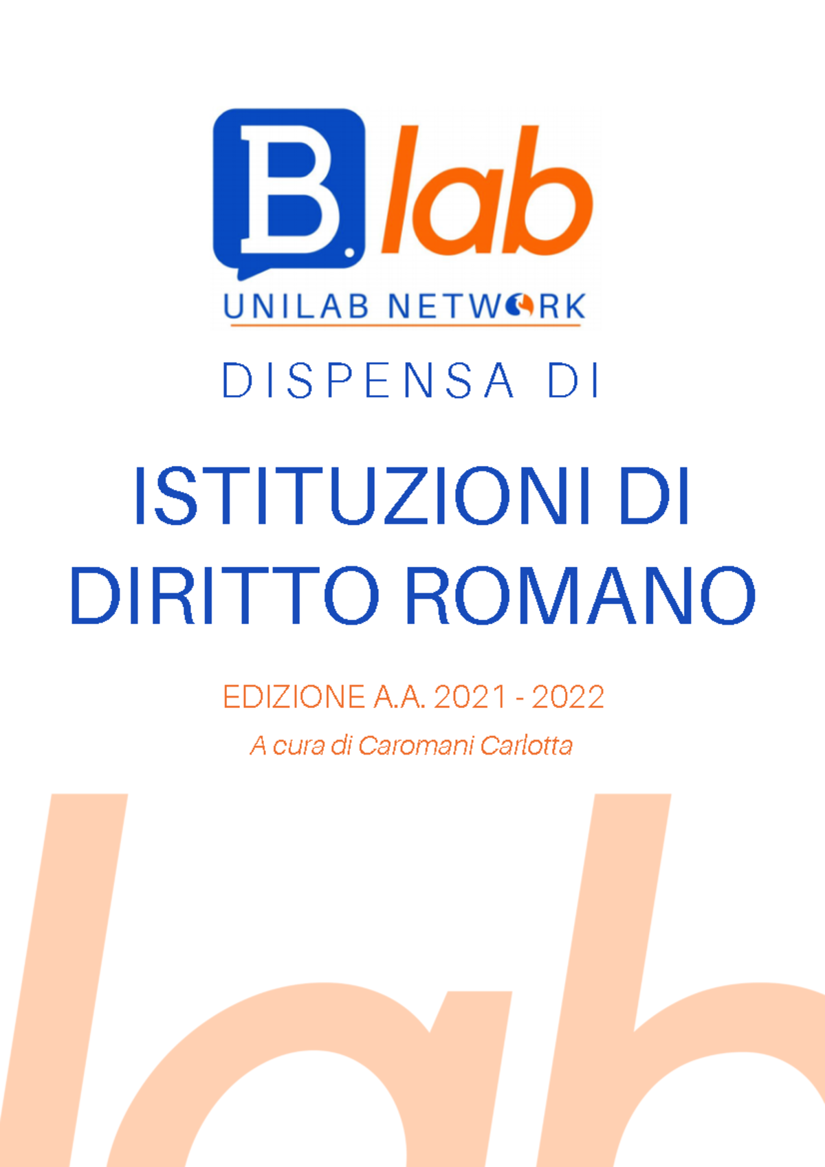 Dispensa Diritto Romano B.LAB.docx - Ripristinato - Modalit%C3%A0 ...