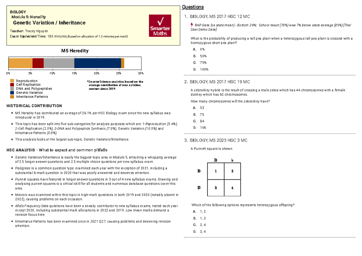 Biology genetic variation inheritance smarter ed booklet - BIOLOGY ...