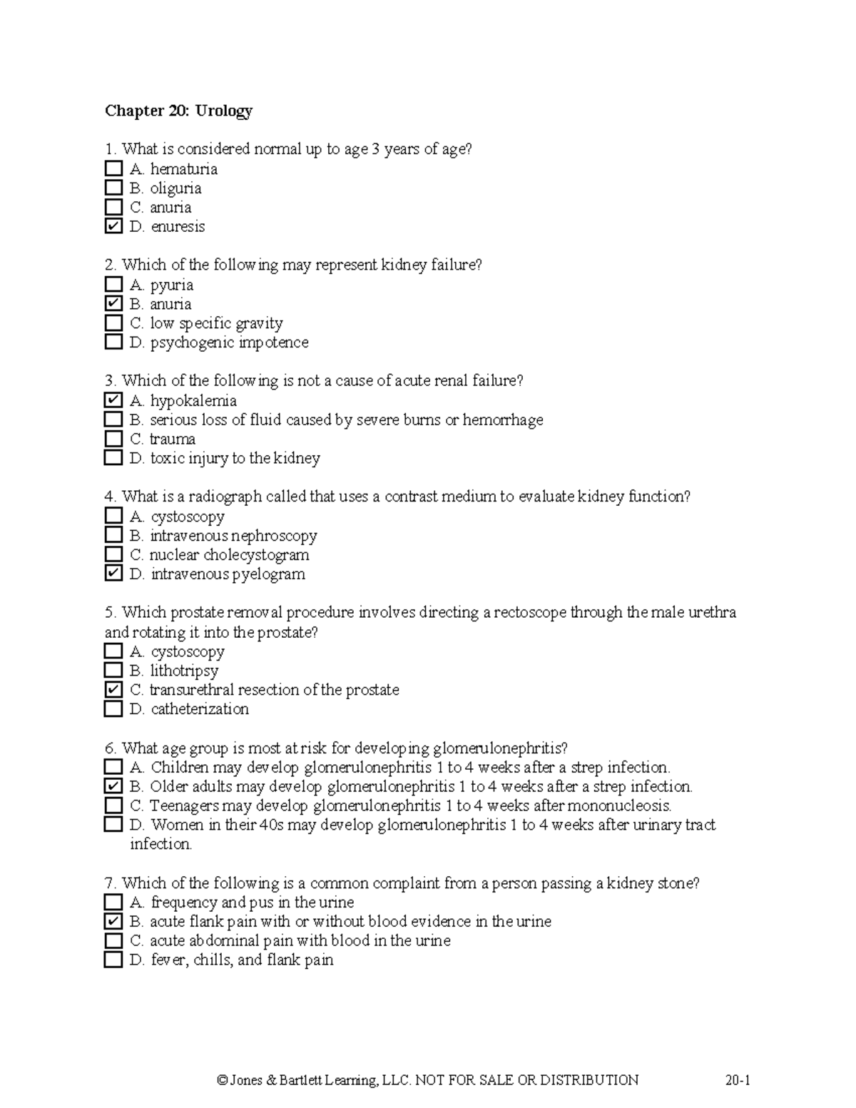 Chpter 20 - © Jones & Bartlett Learning, LLC. NOT FOR SALE OR ...