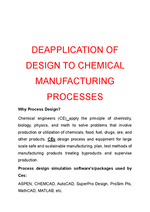 Ethylbenzene design project - CHEMICAL PROCESS DESIGN PROJECT Lecturers ...
