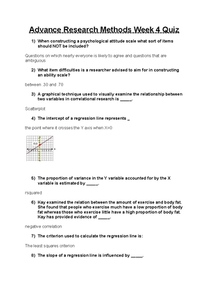 Tutorial Worksheet #1 - Advanced Research Methods Tutorial Worksheet ...