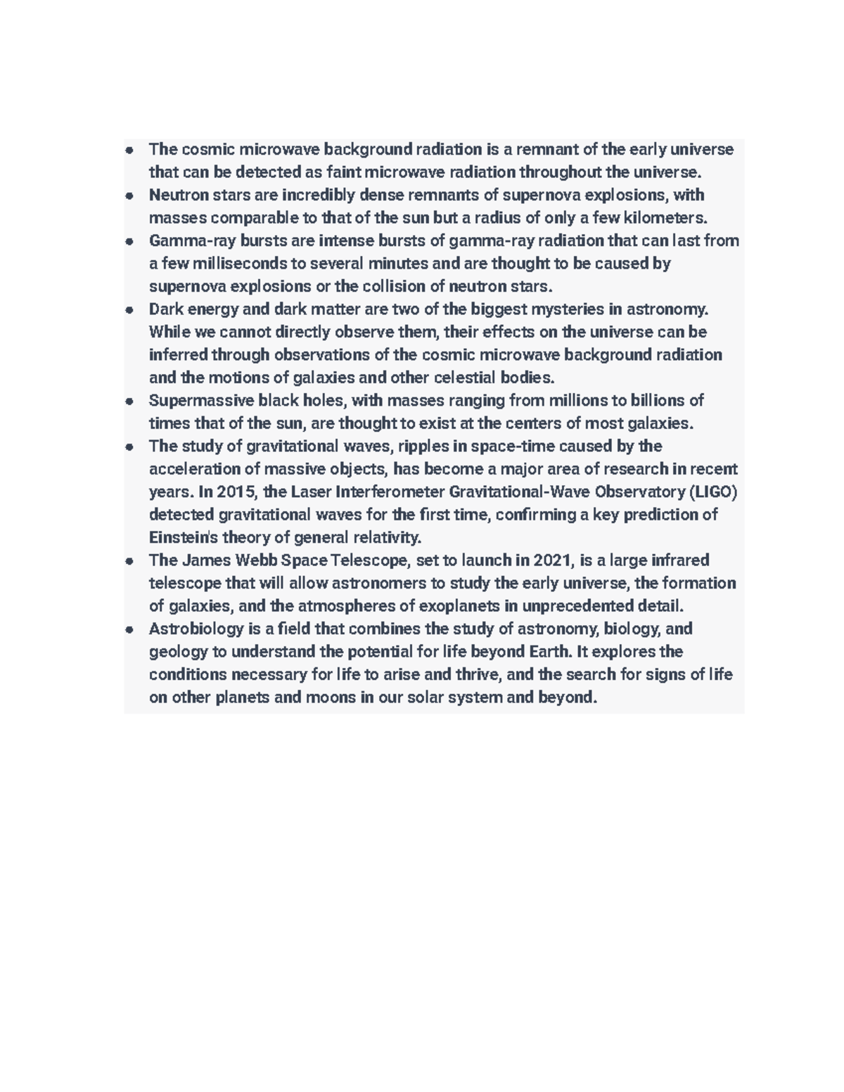Astronomy Chapter 3 - The cosmic microwave background radiation is a ...