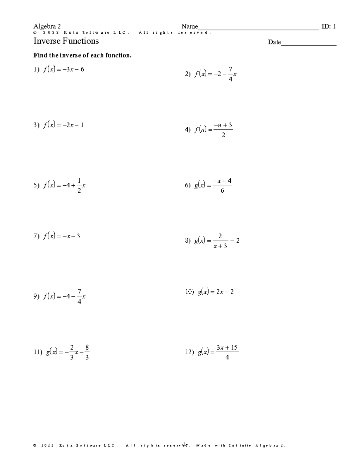 Inverse Functions 2 - math 103 - Math103 - U of M - Studocu