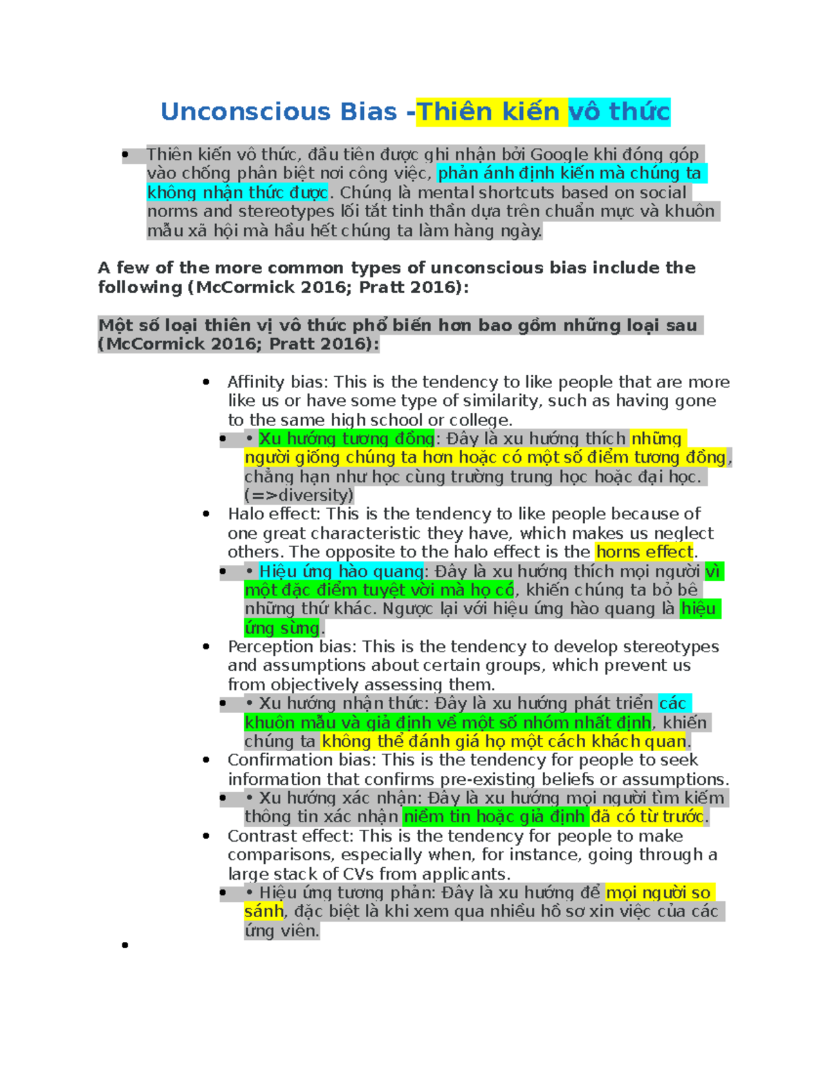 Unconscious Bias - ..... - Unconscious Bias - Thiên kiến vô thức Thiên ...