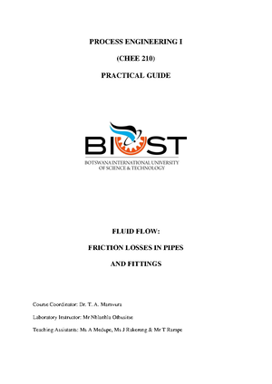 Fluid FLOW - Lab report - FLUID FLOW: FLUID FRICTION MEASUREMENTS Mod ...