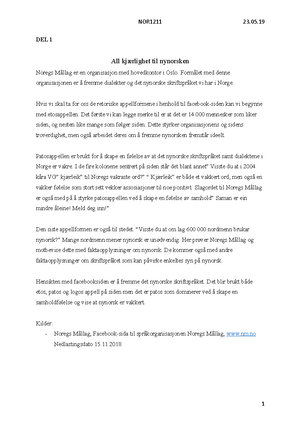 Mal for sammenligninger - Eksempel på disposisjon for sammenligningsoppgaver Overskrift Skriv en ...