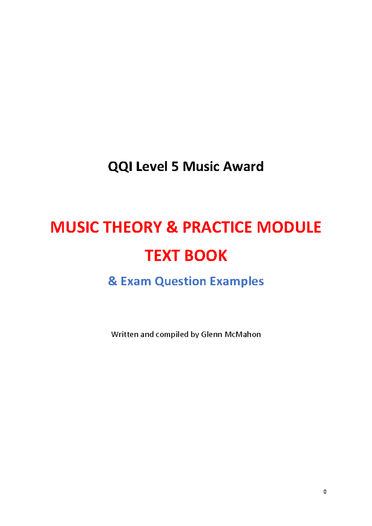 Music Theory & Practice - QQI Level 5 Music Award MUSIC THEORY ...