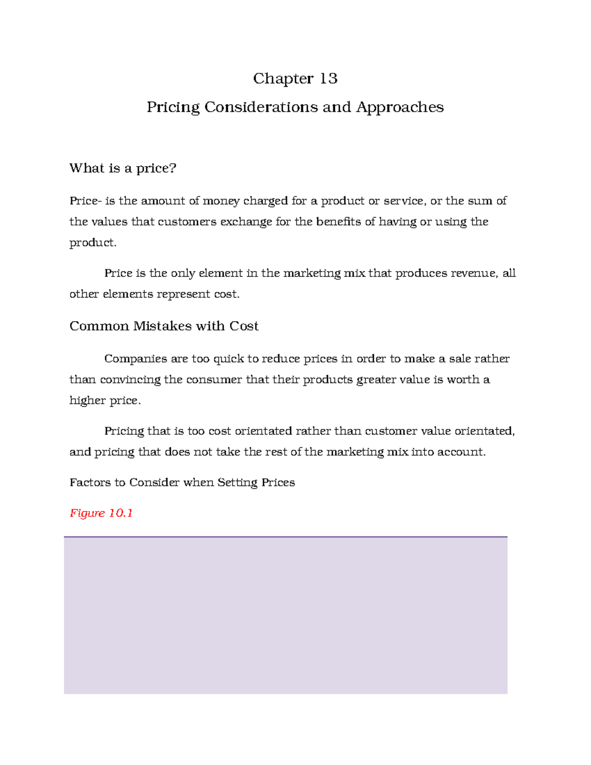 MKT outline ch 13 - Summary Marketing - Chapter 13 Pricing ...