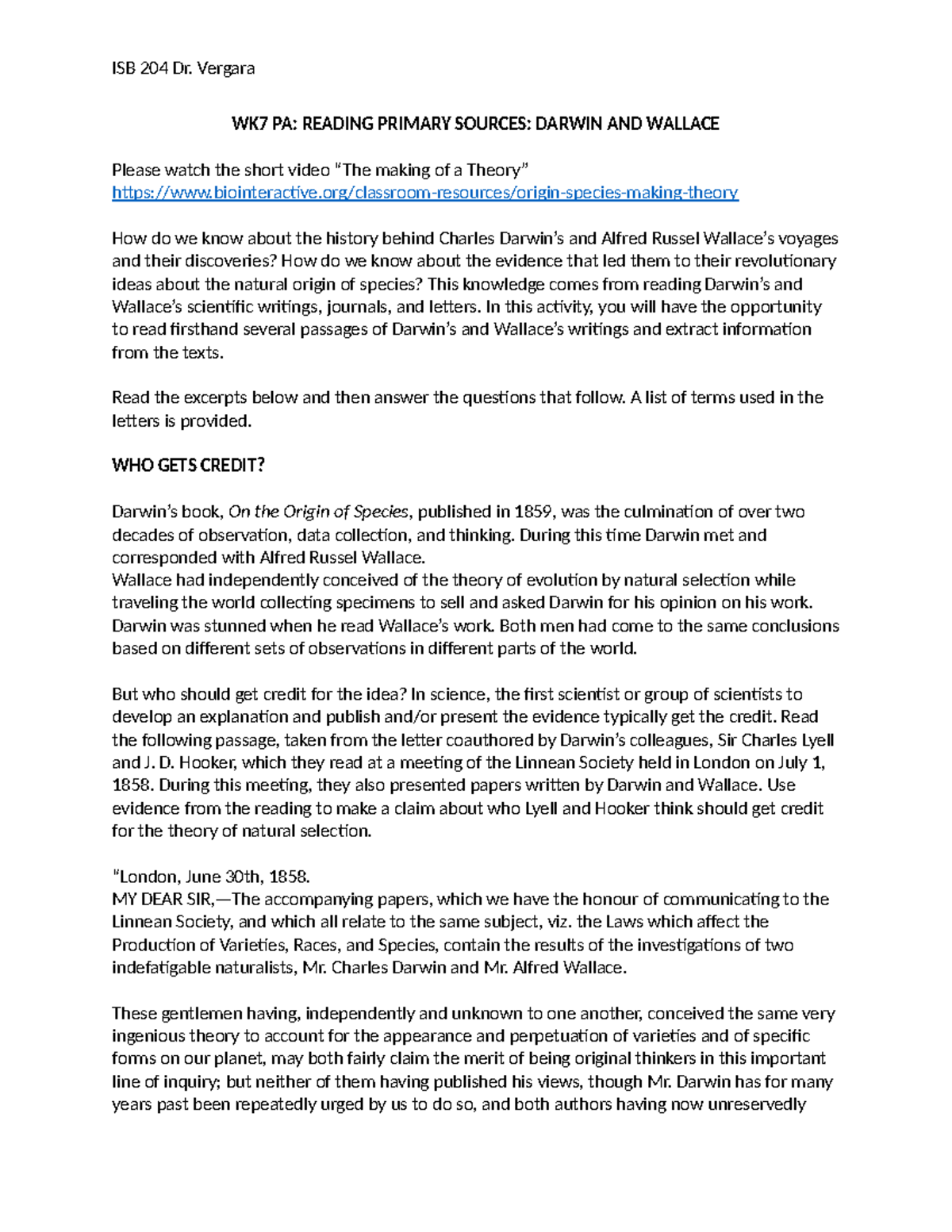 Alex Furnari WK7 PA Reading primary sources - ISB 204 Dr. Vergara WK7 PA: READING PRIMARY ...