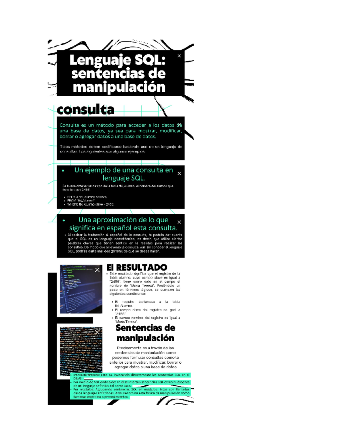 Lenguaje SQL - infografía - Informática I - Studocu