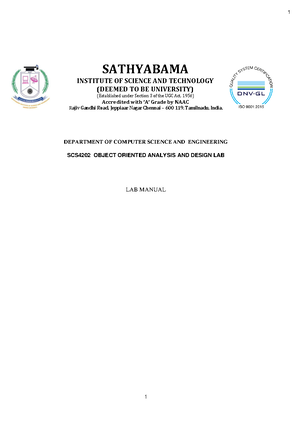 313304- Object Oriented Programming Using C++ - OBJECT ORIENTED PROGRAMMING USING C++ Course ...