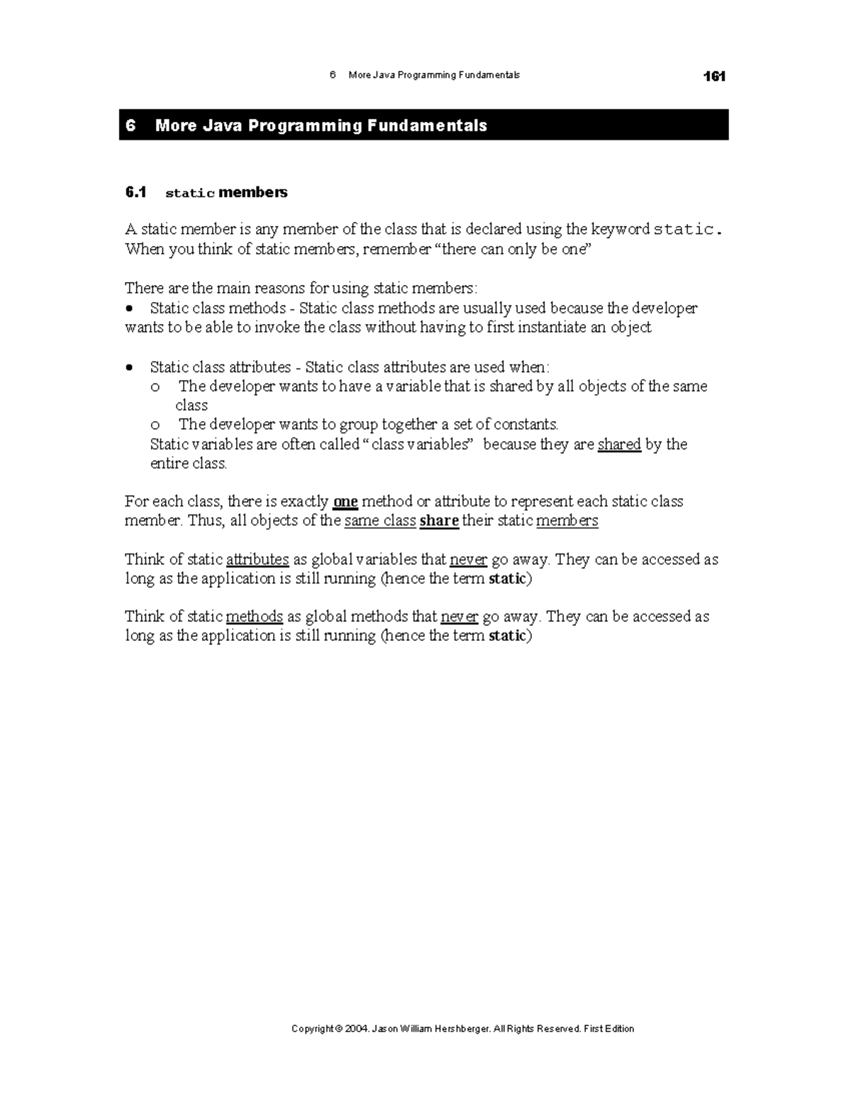 Additional materials - 161 6 More Java Programming Fundamentals 6 ...