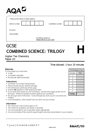 AQA - GCSE Separate Science - Higher - Physics - Paper 1 - 2023 ...