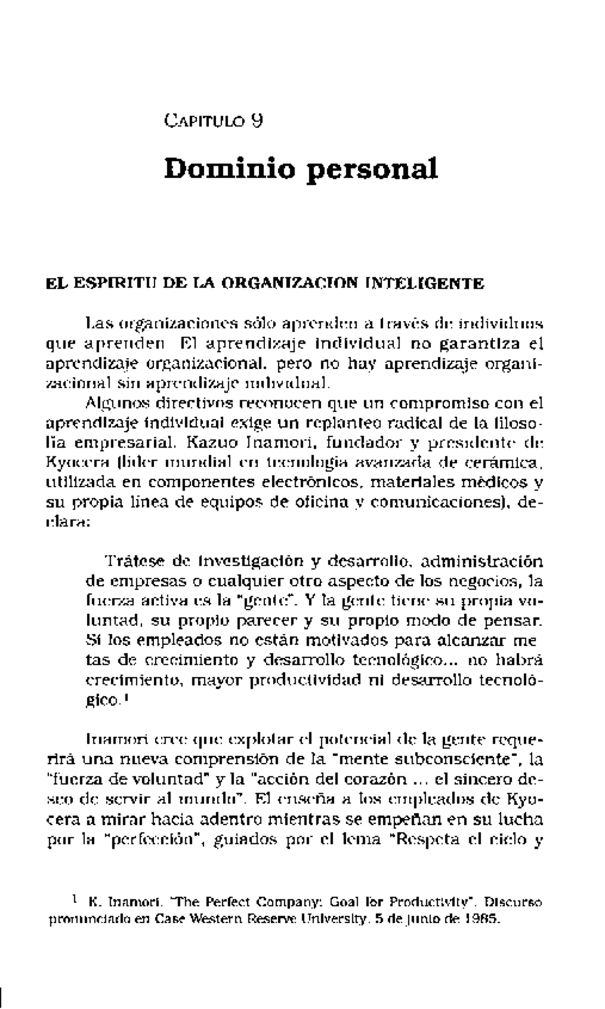 Dominio personal - C a p i t u l o 9 Dominio personal EL ESPIRITU DE LA ...