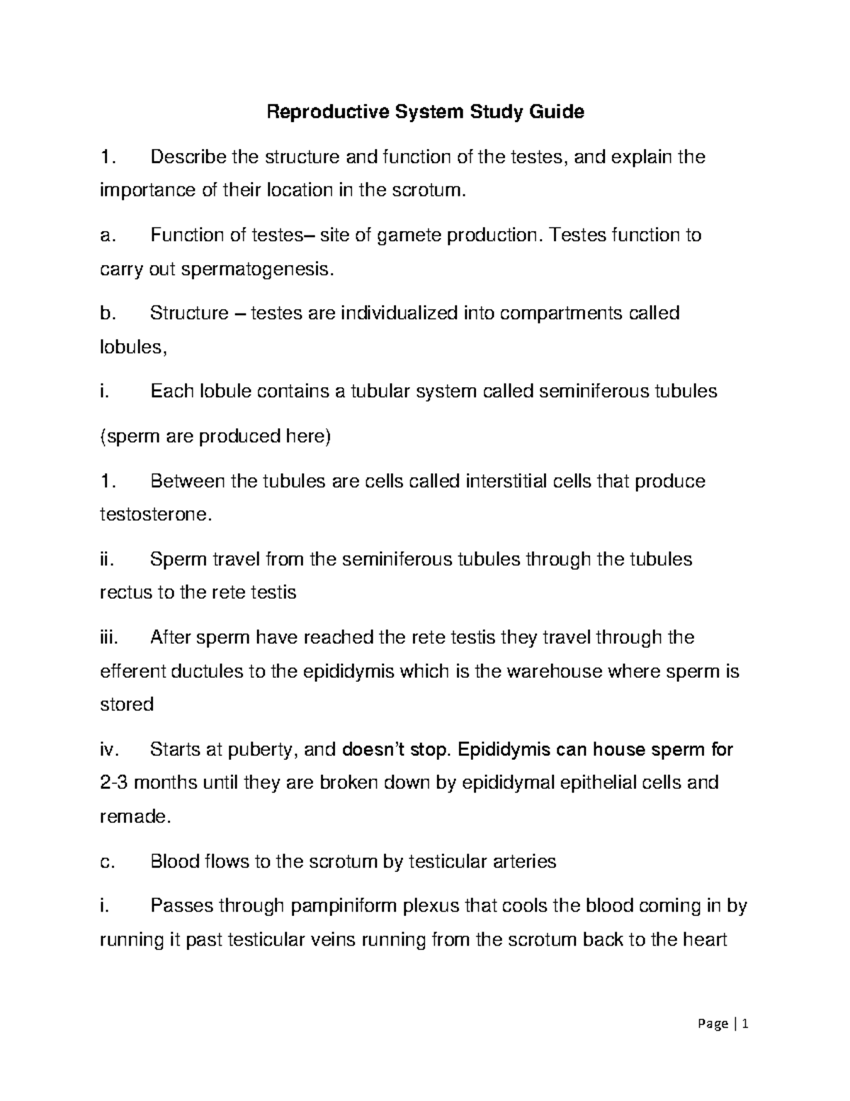 Reproductive System Study Guide - Reproductive System Study Guide ...