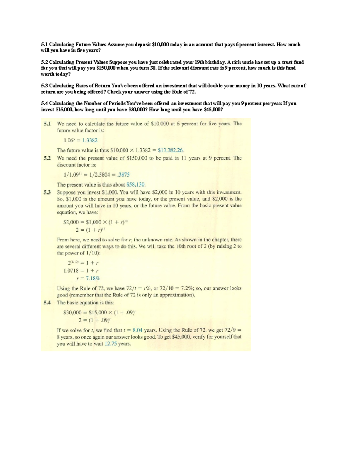 Đề luyện - Chapter 3-4 - 5 Calculating Future Values Assume you deposit ...