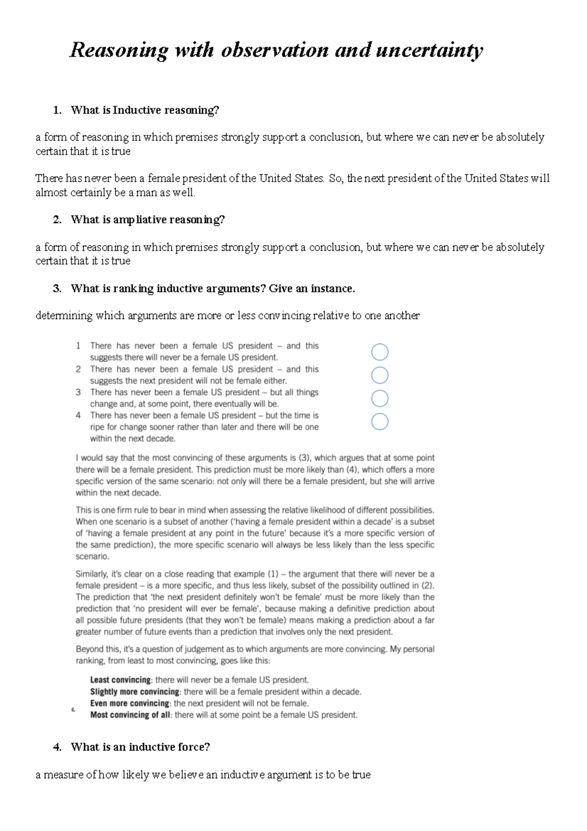 Critical Thinking Observation and Uncertainty - Reasoning with ...