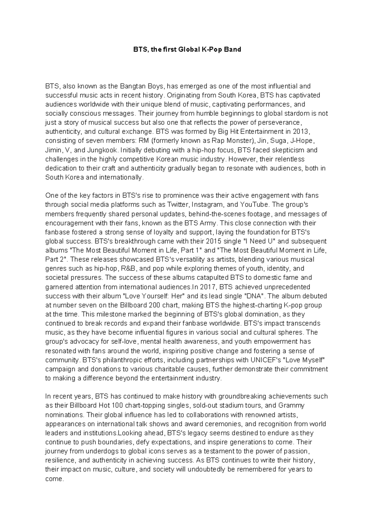 BTS, the first Global K-Pop Band - Originating from South Korea, BTS ...