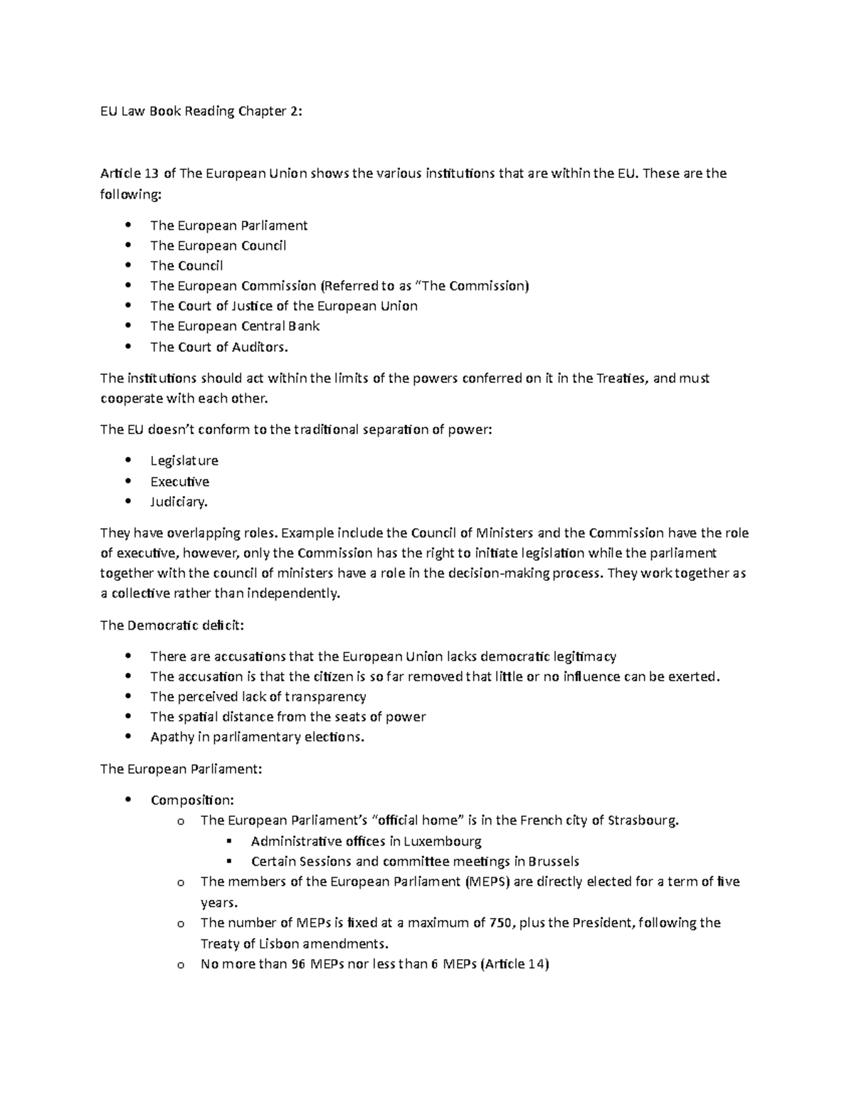 EU Law Book Reading Chapter 2 Notes and Summary - EU Law Book Reading ...