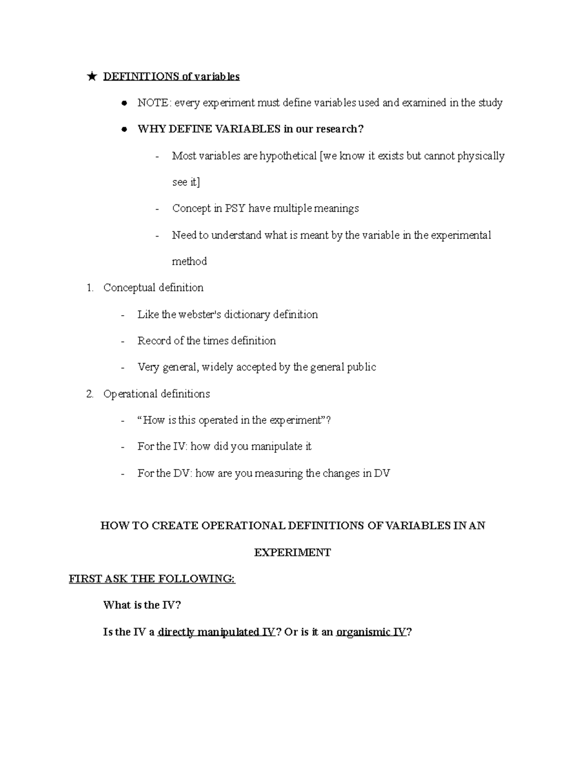 PSY 3403 QUIZ 1 - With professor Stella Lopez, from the lecture guide ...