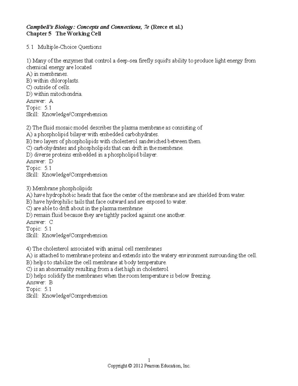 05 test bank test bank - Campbell's Biology: Concepts and Connections ...
