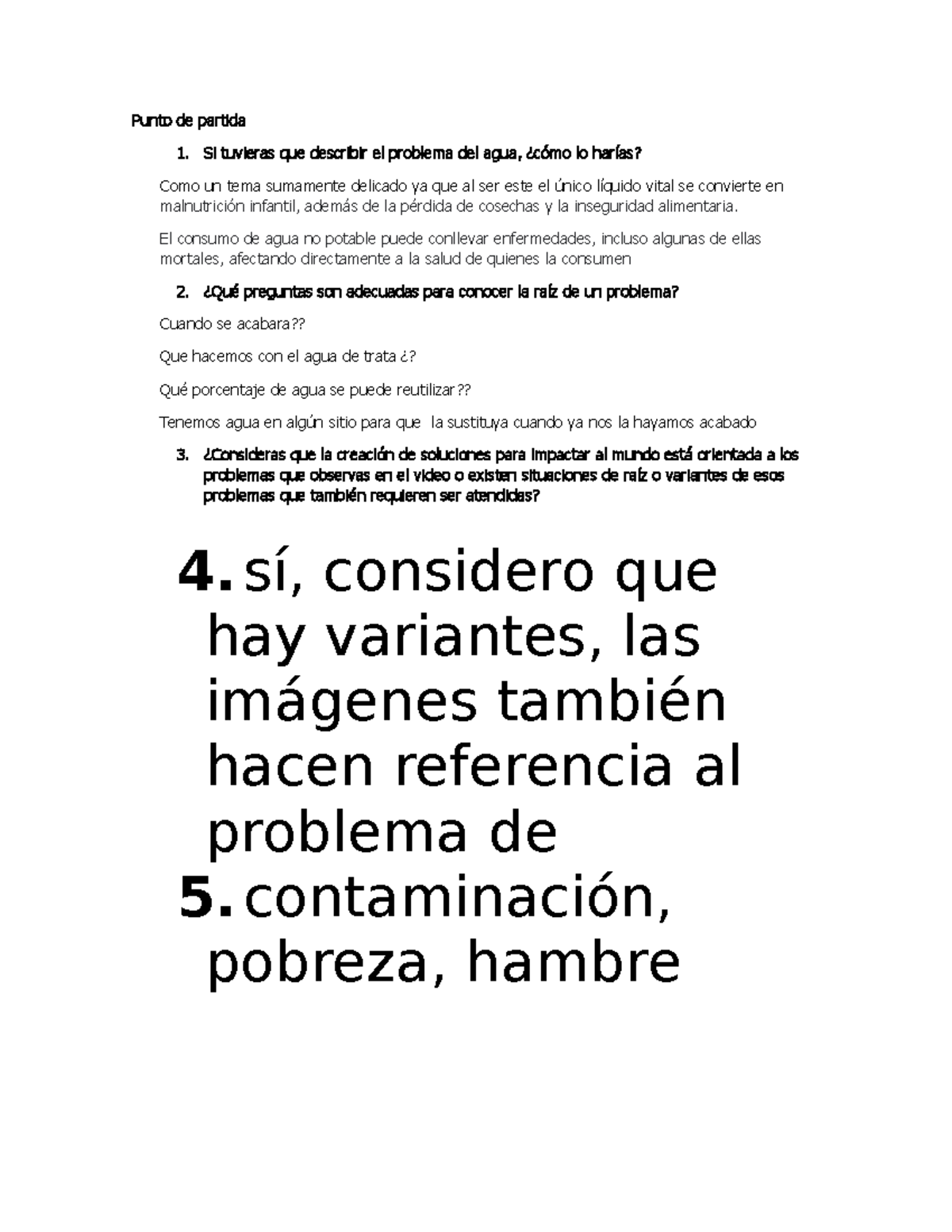 Diario de reflexiones Unidad 4. Identificación de problemas - Punto de partida 1. Si tuvieras ...