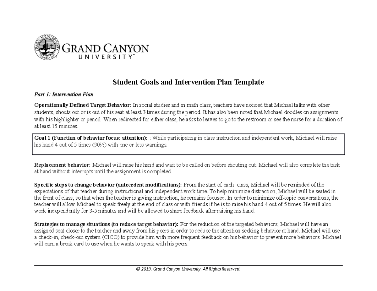SPD-400-D-T6-Student Goals and Intervention Plan Template - Student ...